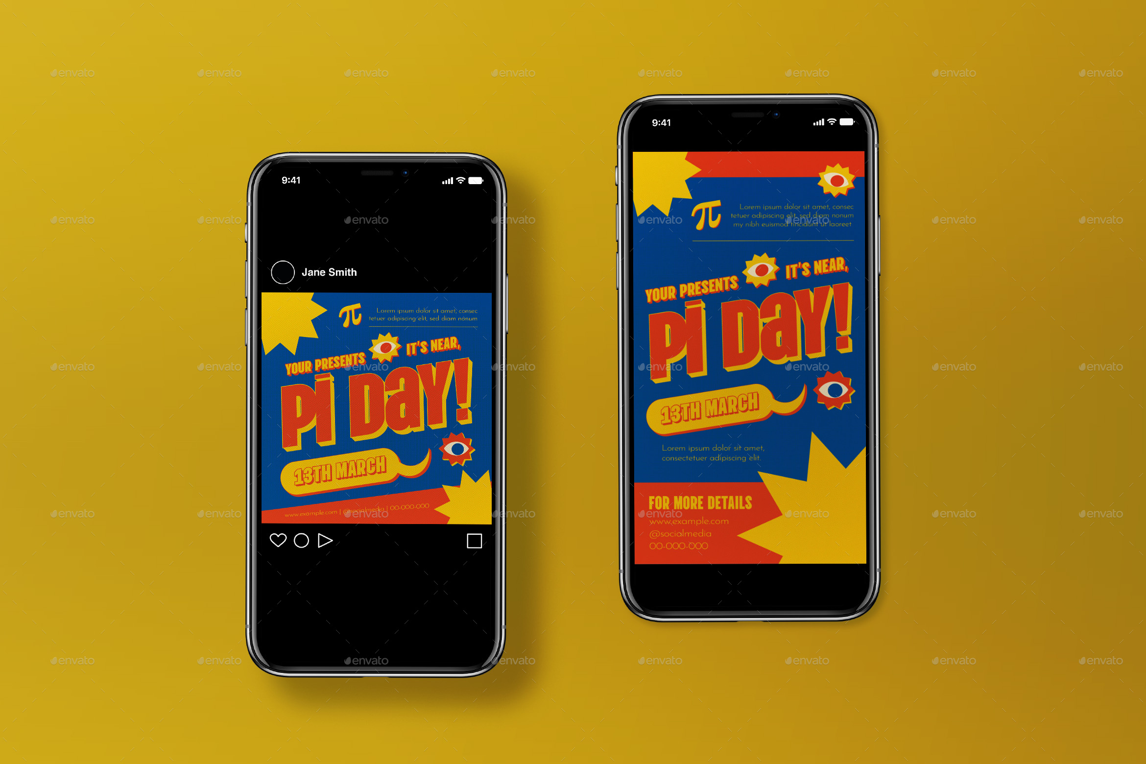 Blue Pop Art Pi Day Flyer Set, Print Templates | GraphicRiver