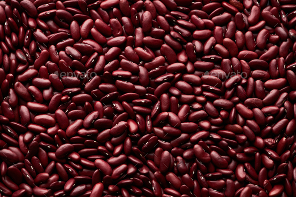 Top View Red Beans with Grain Texture Stock Photo by seventyfourimages