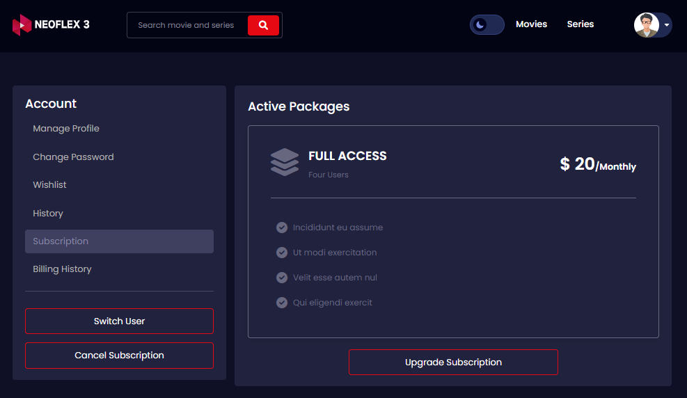 Neoflex 3 - Laravel Movie, Video, TV Series Streaming & Subscription ...