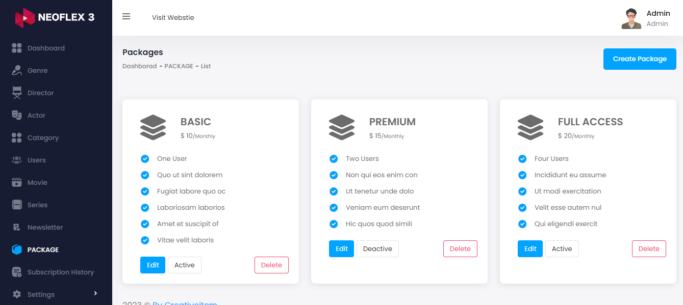 Neoflex 3 - Laravel Movie, Video, TV Series Streaming & Subscription Portal CMS by Creativeitem