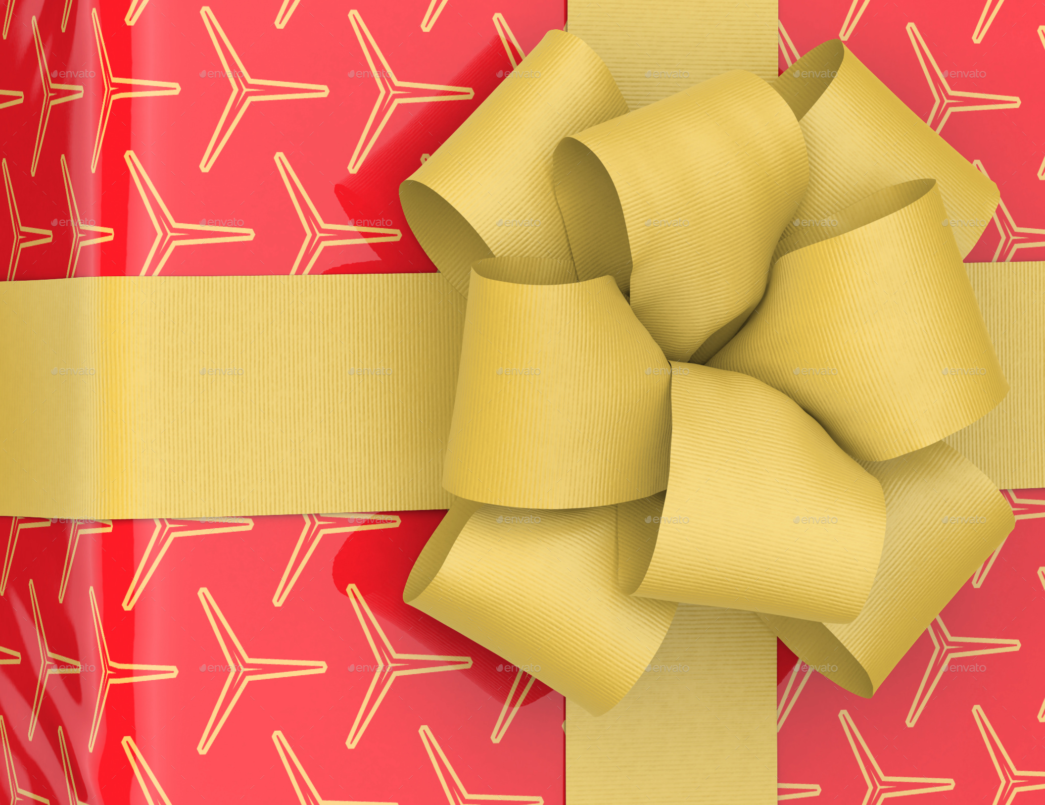 Cube Gift Box Wrapping With Ribbon Mockup, Graphics | GraphicRiver