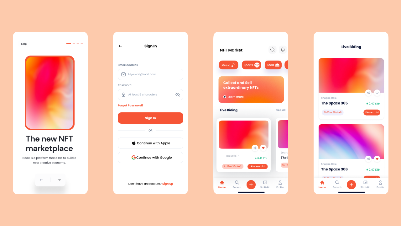 DiamondNFT App - NFT Marketplace Buying & Selling Flutter App | Android | iOS Mobile App ...