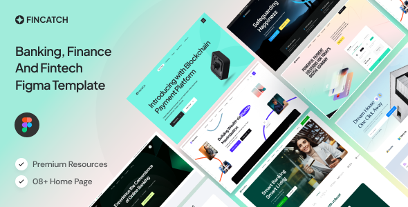 Fincatch - Banking, Finance And Fintech Figma Template by ITcroc | ThemeForest