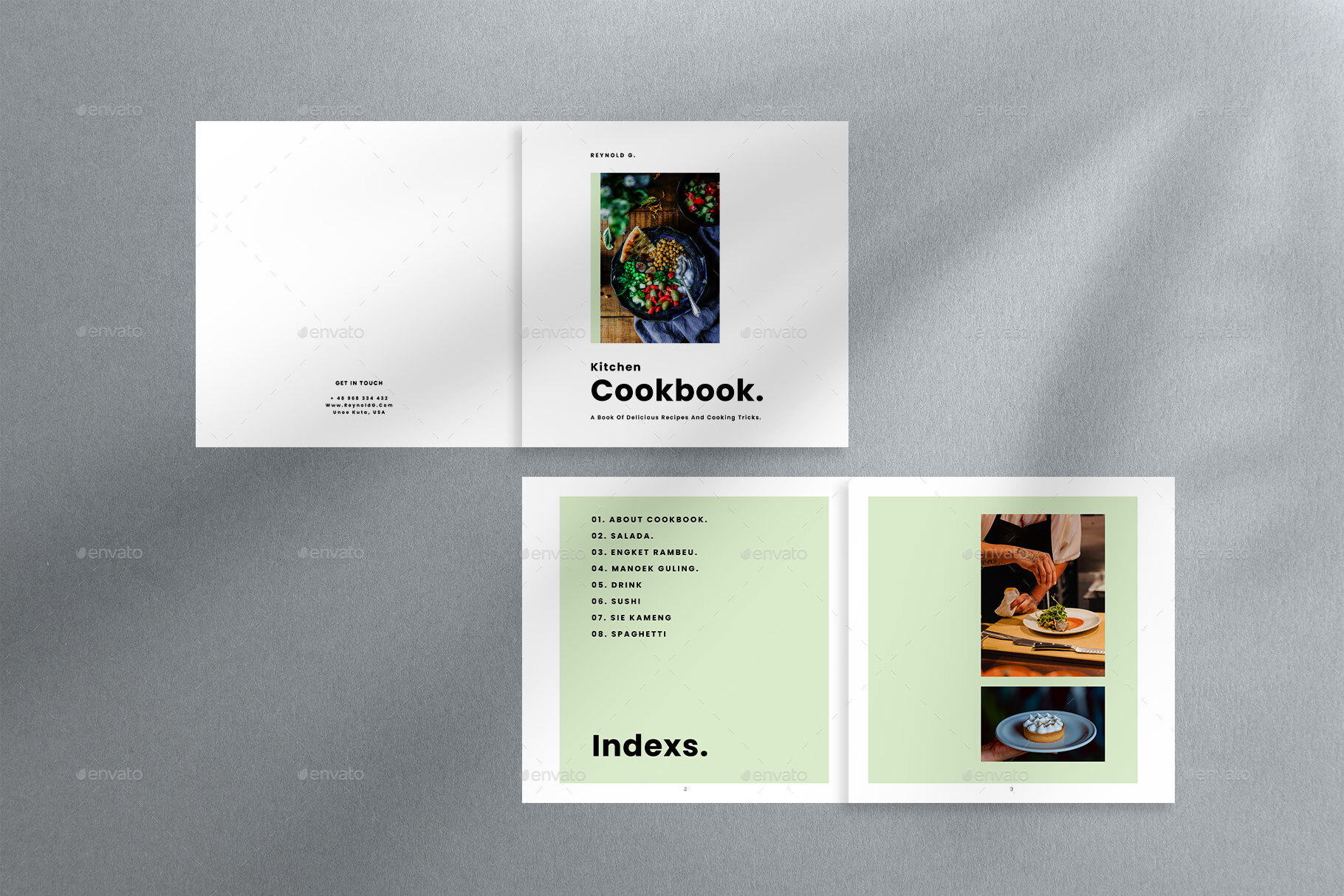 Square Cookbook Template, Print Templates | GraphicRiver