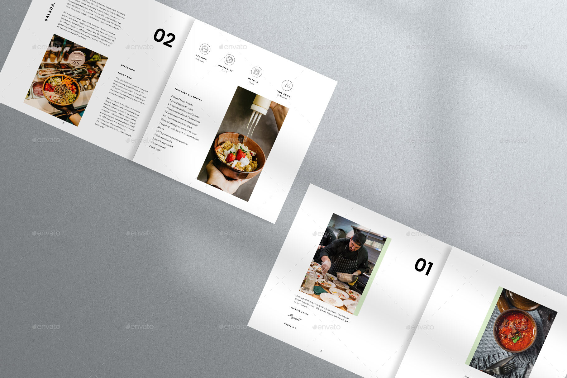 Square Cookbook Template, Print Templates | GraphicRiver