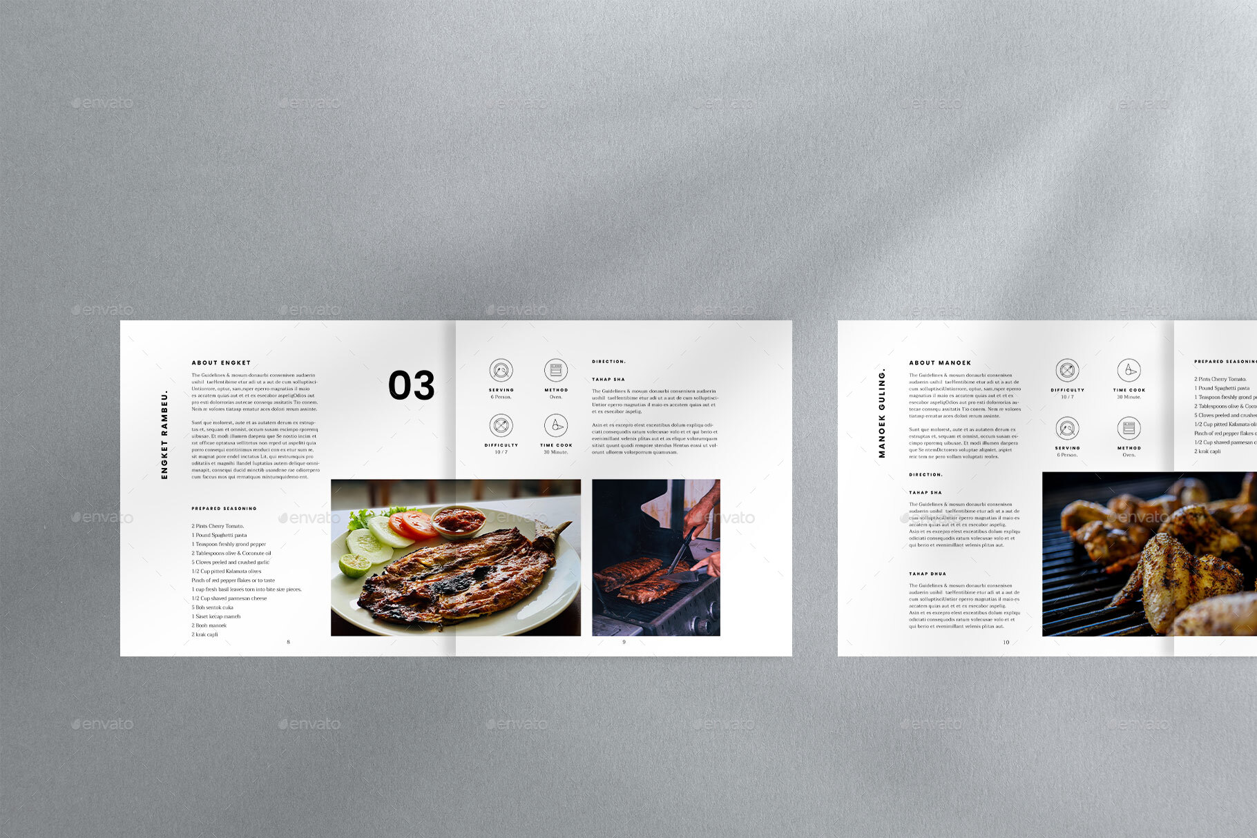 Square Cookbook Template, Print Templates | GraphicRiver