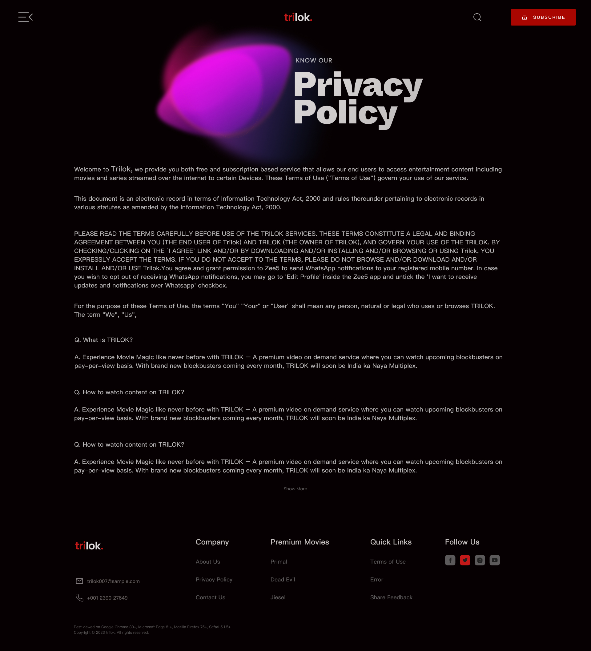 Trilok | OTT Platform Figma Template by WordPress-Studio | ThemeForest