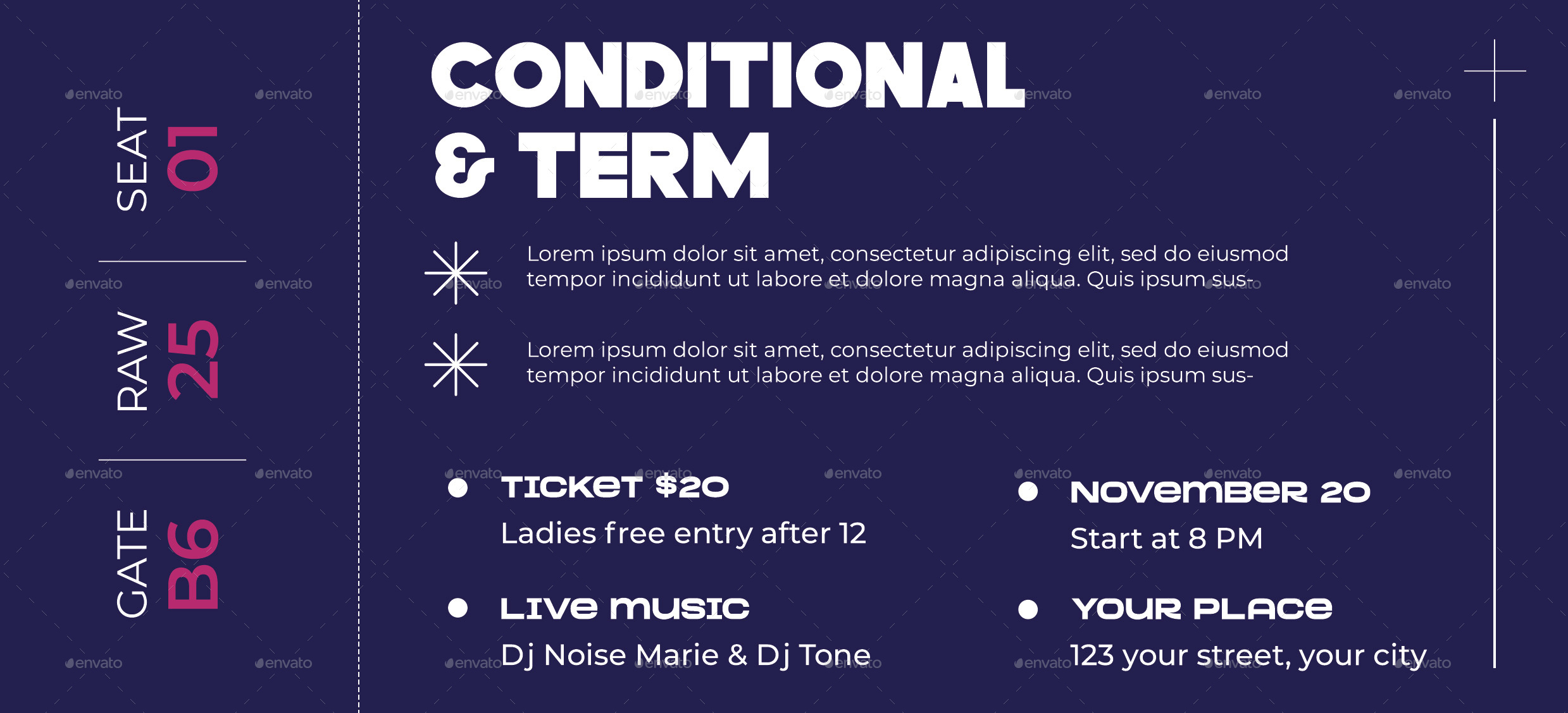 Music Ticket, Print Templates | GraphicRiver