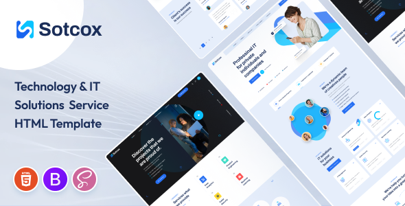 Sotcox - Technology & IT Solutions Service HTML Template by techsometimes