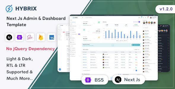 Hybrix - Next Js Admin & Dashboard Template by Themesbrand | ThemeForest