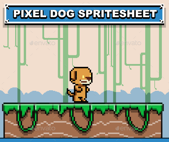 Pixel Dog Spritesheet, Game Assets | GraphicRiver