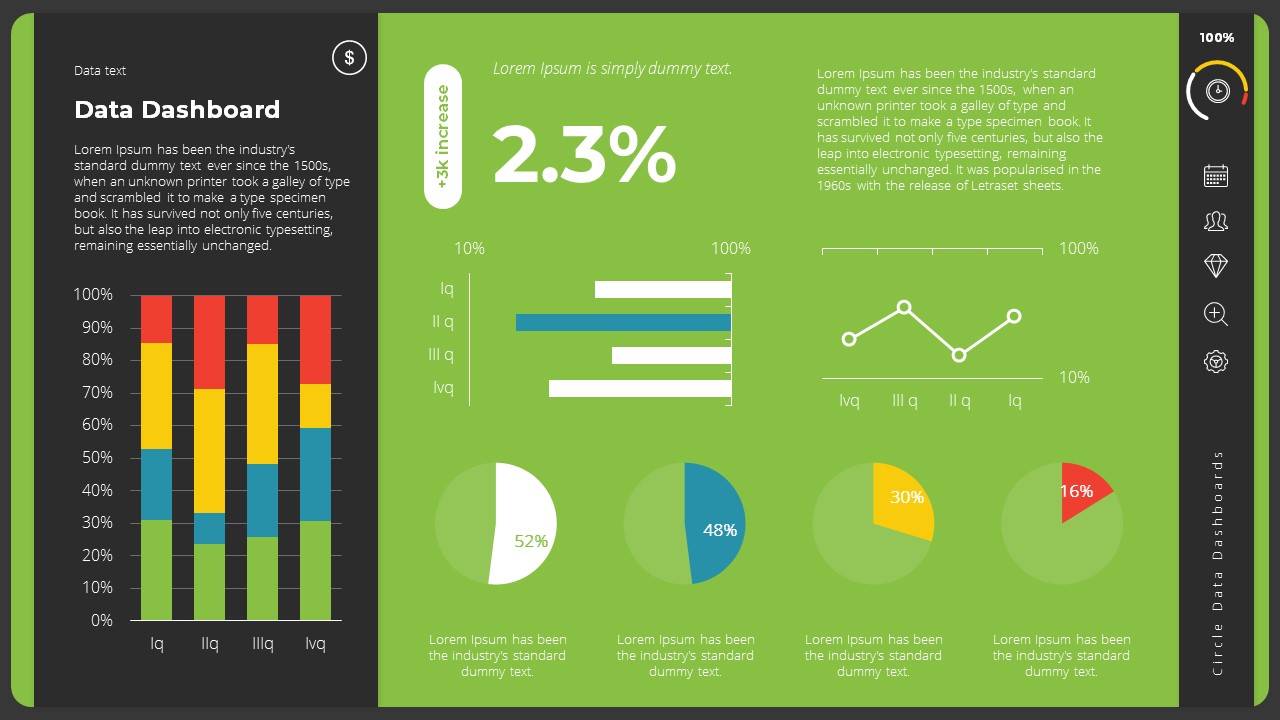 Circle Data Dashboards PowerPoint Presentation Template, Presentation ...