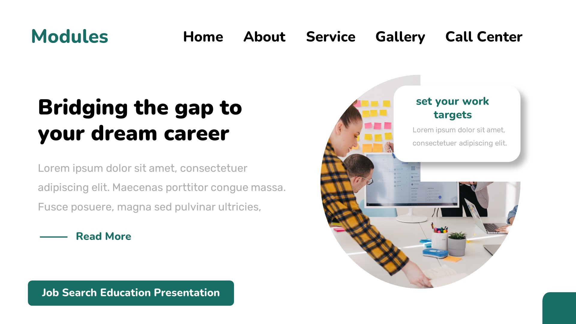 Modules - Job Board Education Powerpoint Template, Presentation Templates