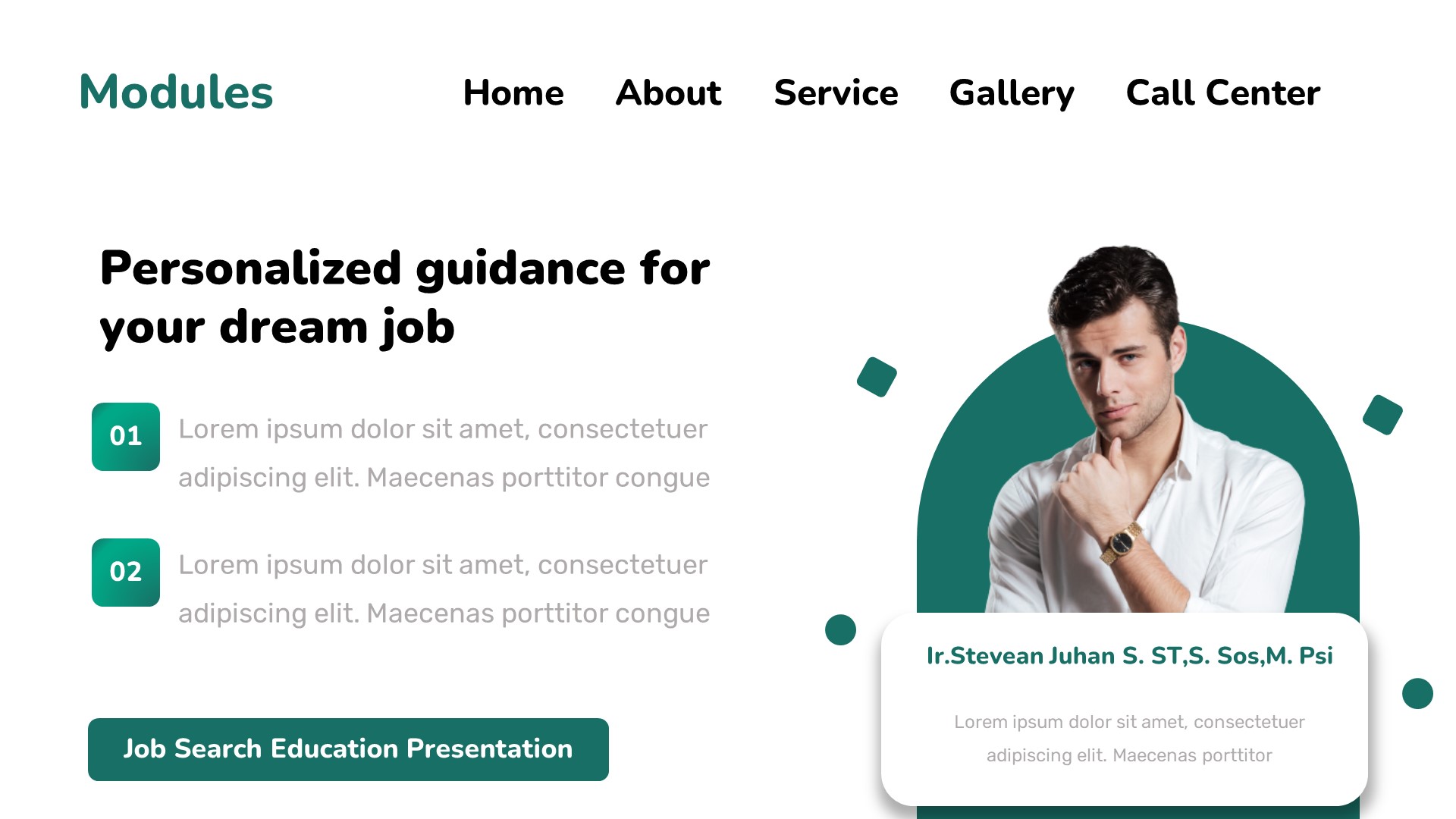 Modules - Job Board Education Powerpoint Template, Presentation Templates