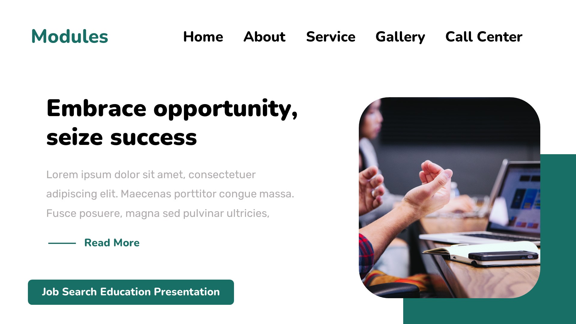 Modules - Job Board Education Powerpoint Template, Presentation Templates