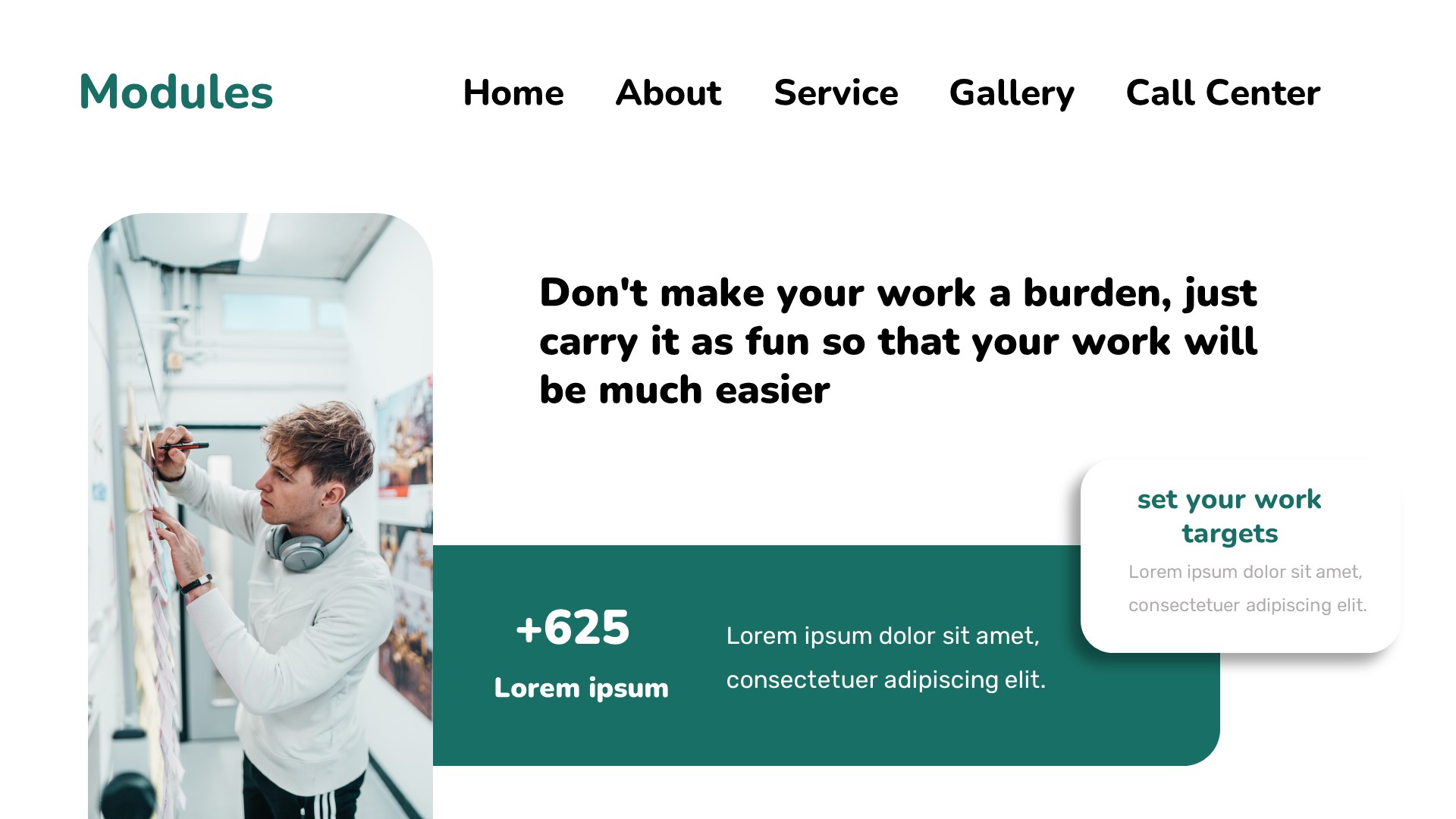 Modules - Job Board Education Powerpoint Template, Presentation Templates