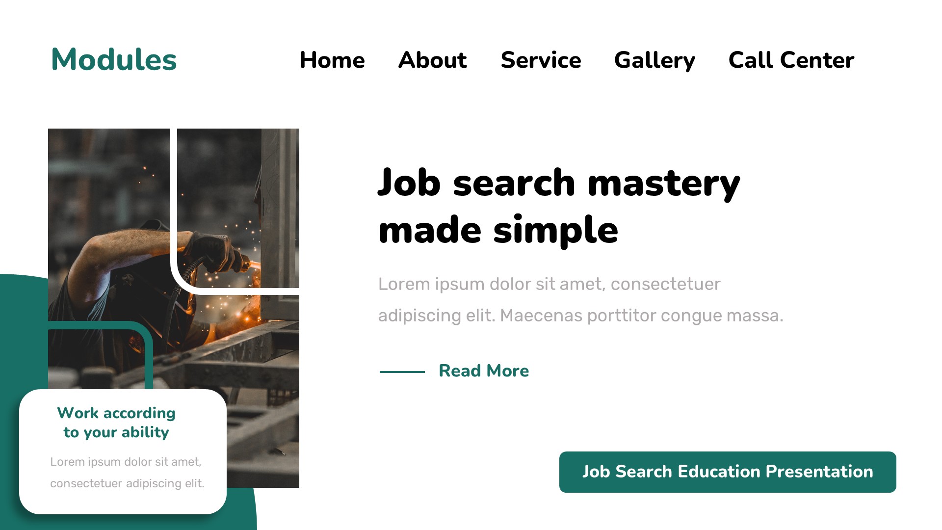 Modules - Job Board Education Powerpoint Template, Presentation Templates