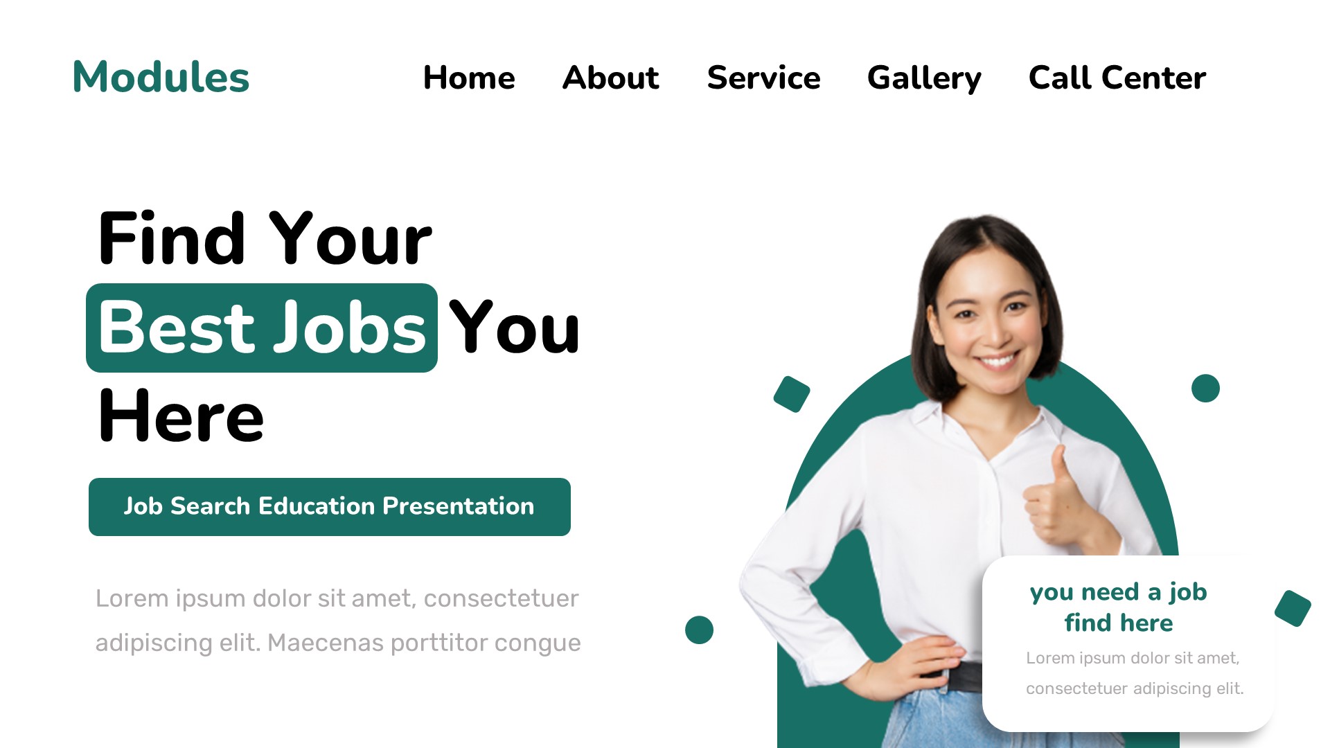 Modules - Job Board Education Powerpoint Template, Presentation Templates