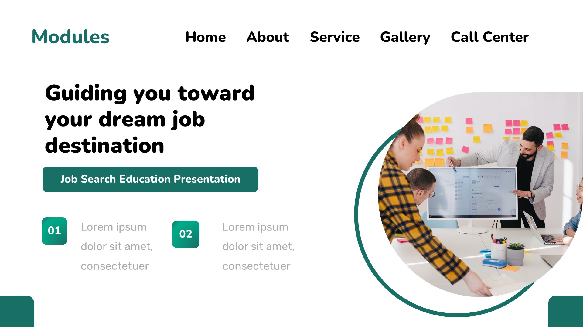 Modules - Job Board Education Powerpoint Template, Presentation Templates