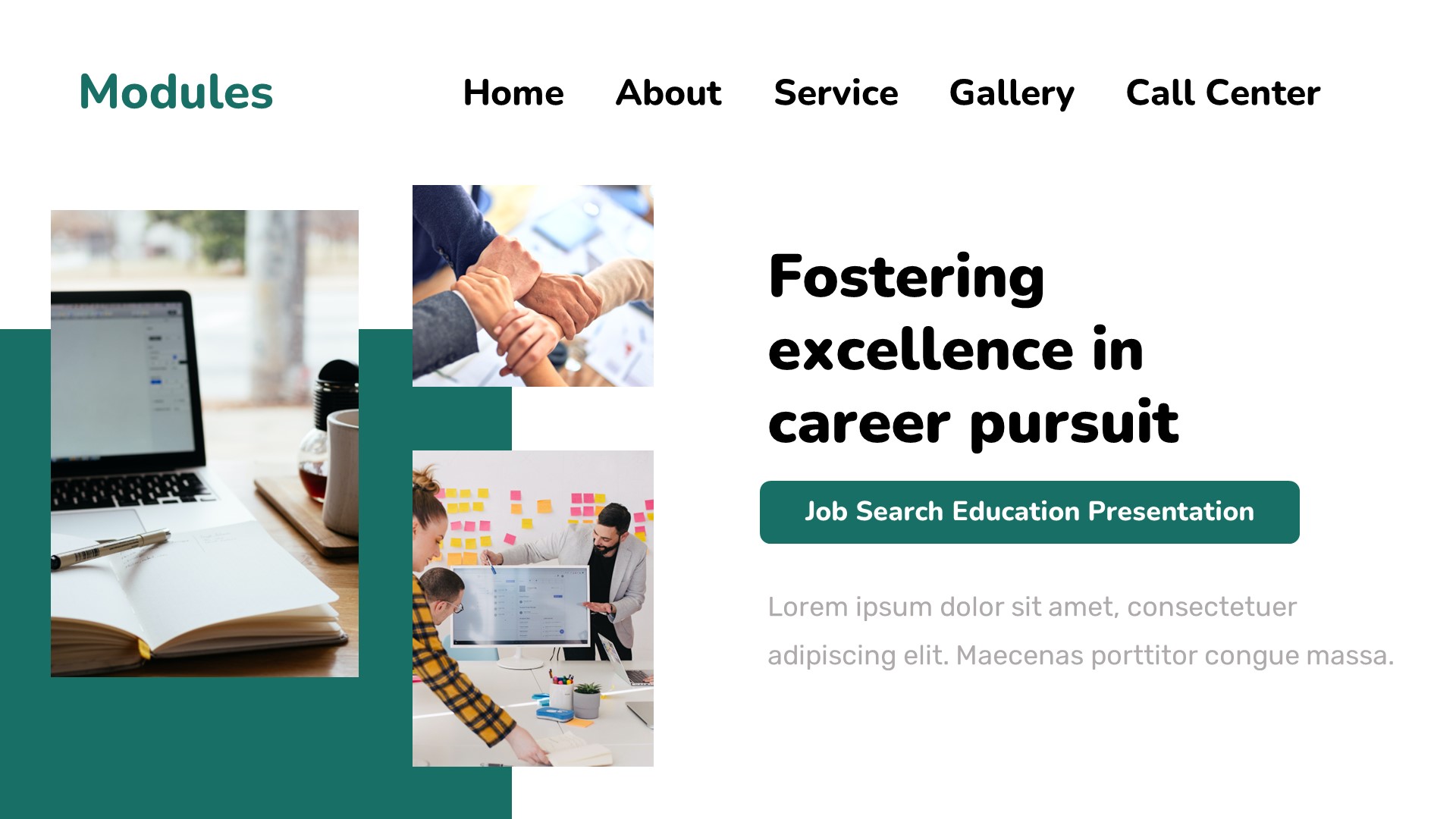 Modules - Job Board Education Powerpoint Template, Presentation Templates