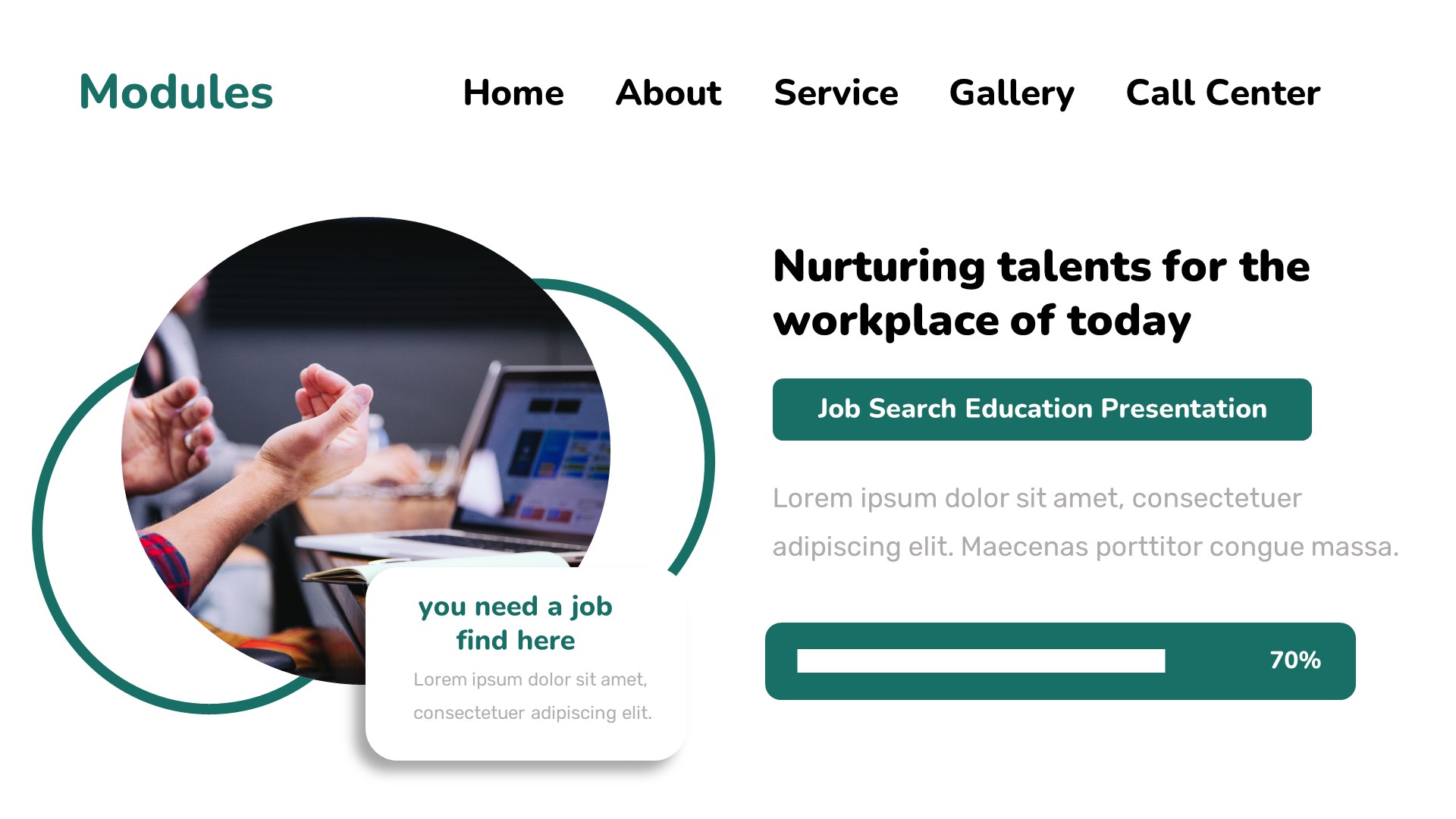 Modules - Job Board Education Powerpoint Template, Presentation Templates