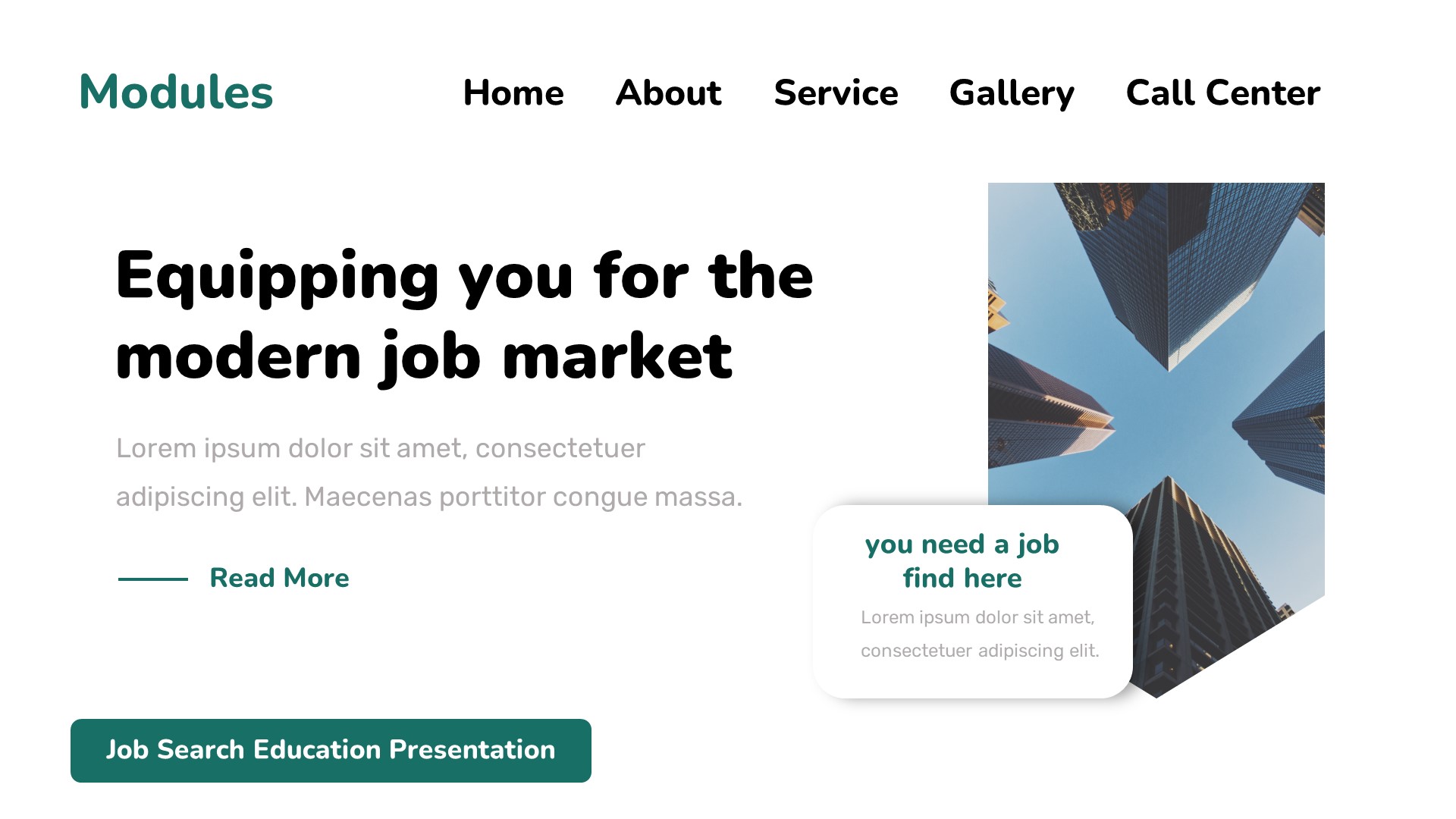 Modules - Job Board Education Powerpoint Template, Presentation Templates