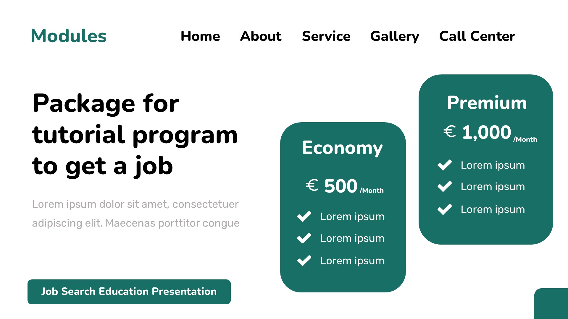 Modules - Job Board Education Powerpoint Template, Presentation Templates