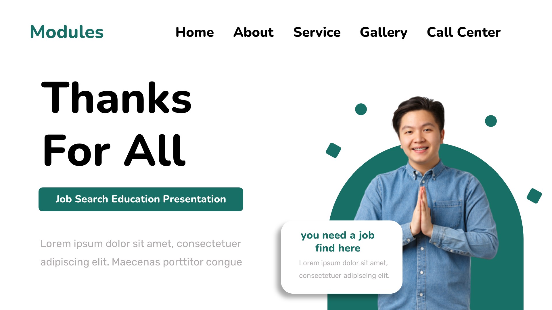 Modules - Job Board Education Powerpoint Template, Presentation Templates