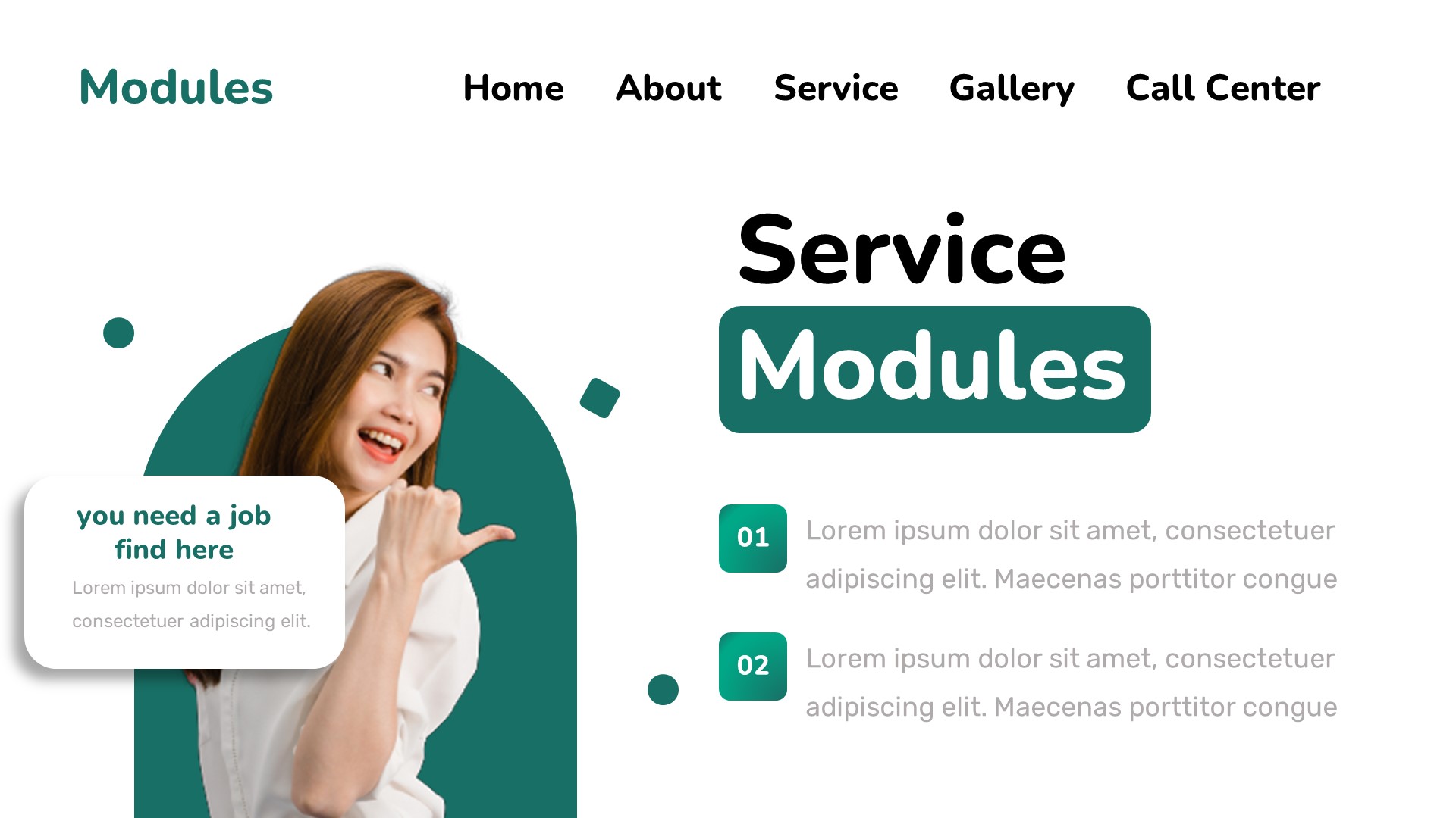 Modules - Job Board Education Powerpoint Template, Presentation Templates