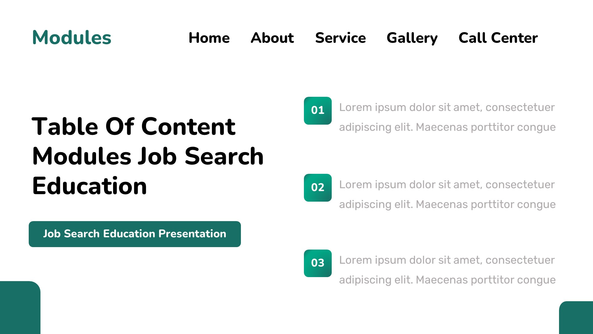 Modules - Job Board Education Powerpoint Template, Presentation Templates