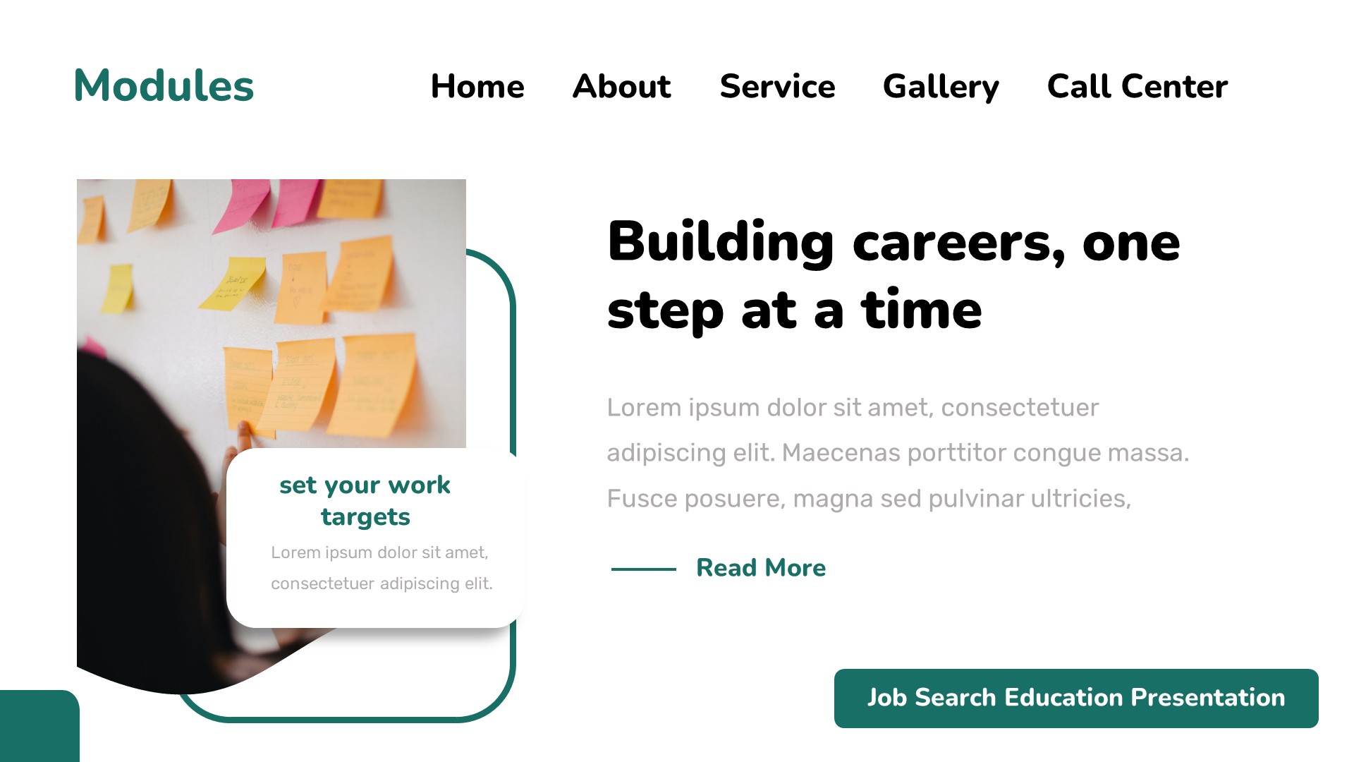 Modules - Job Board Education Powerpoint Template, Presentation Templates