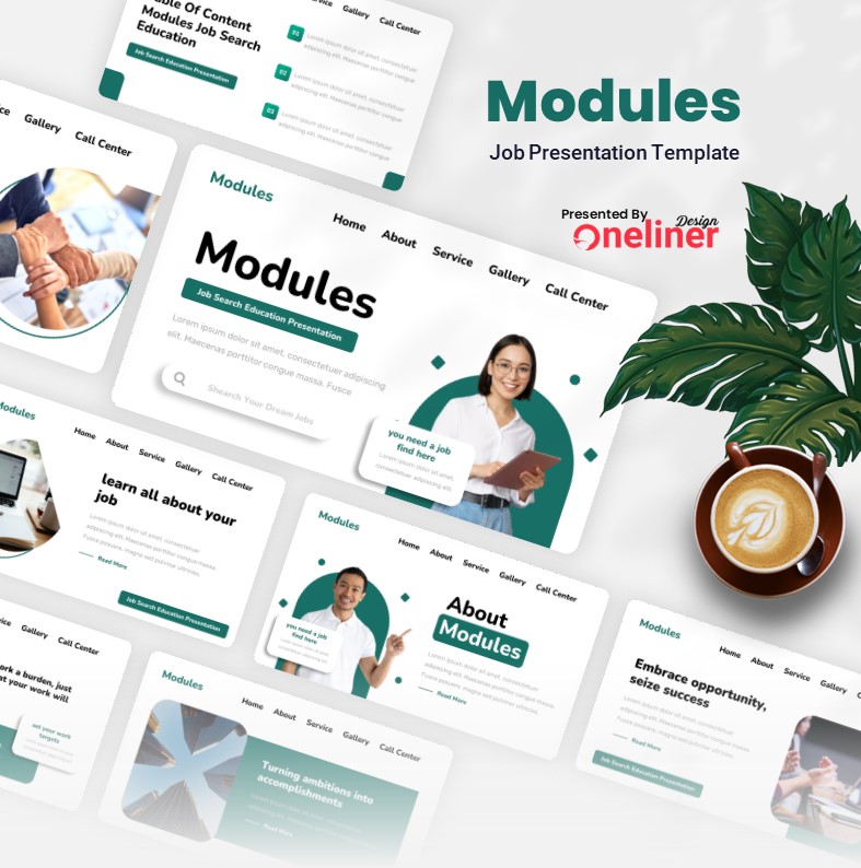 Modules - Job Board Education Powerpoint Template, Presentation Templates