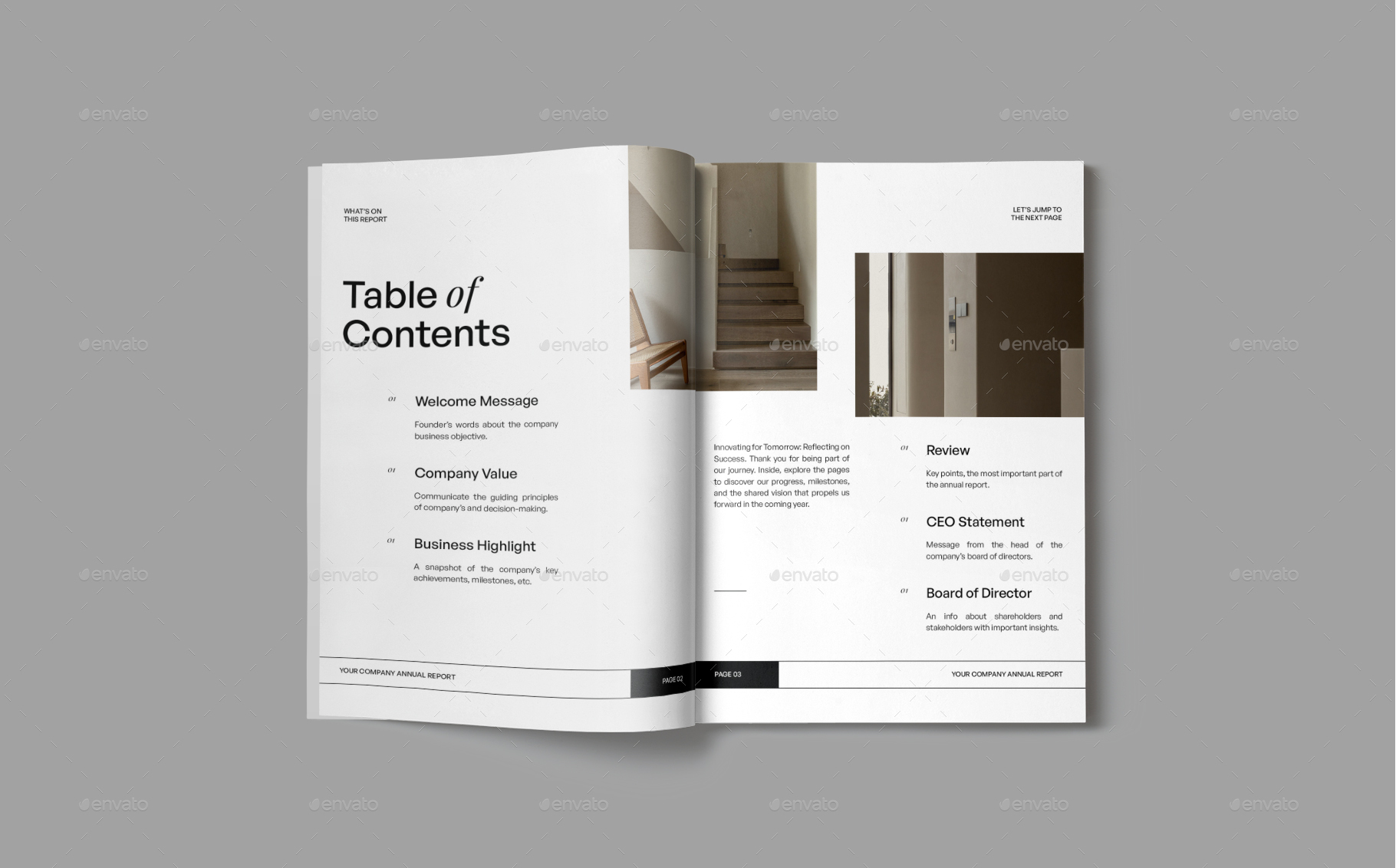 Modern Minimal Annual Report, Print Templates | GraphicRiver