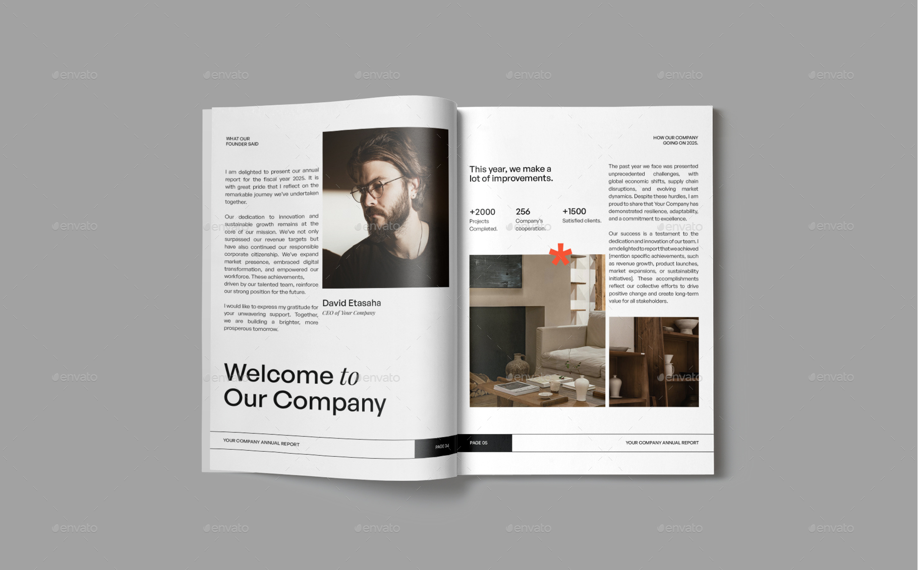 Modern Minimal Annual Report, Print Templates | GraphicRiver