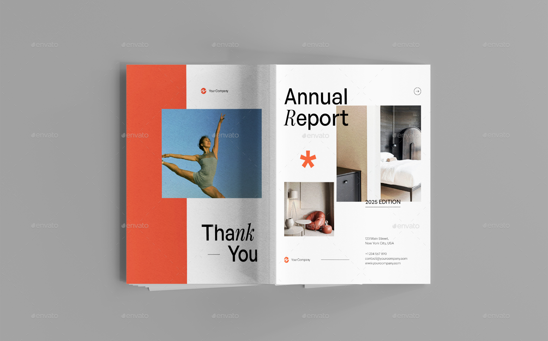 Modern Minimal Annual Report, Print Templates | GraphicRiver