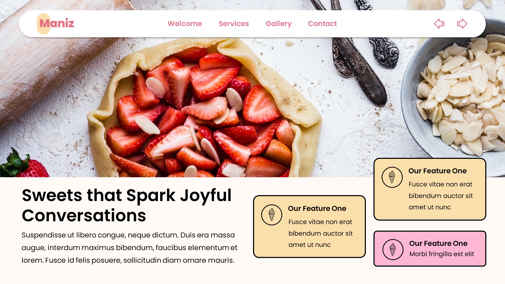 Maniz - Sweet & Dessert Cake Powerpoint Template, Presentation Templates