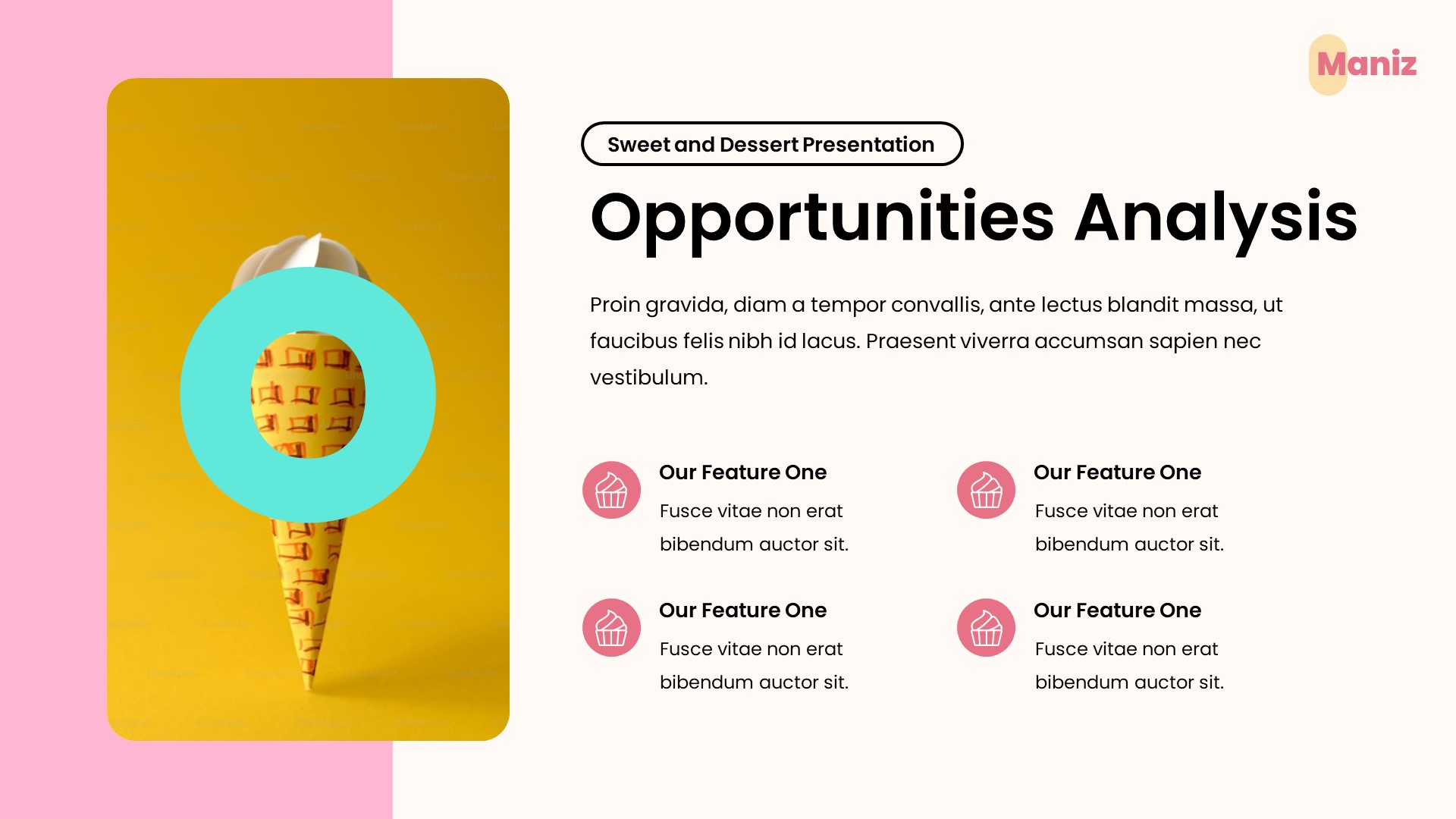 Maniz - Sweet & Dessert Cake Powerpoint Template, Presentation Templates