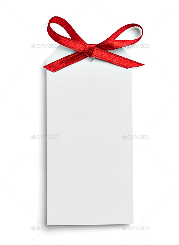 ribbon bow card note paper label gift holiday tag sign party birthday ...