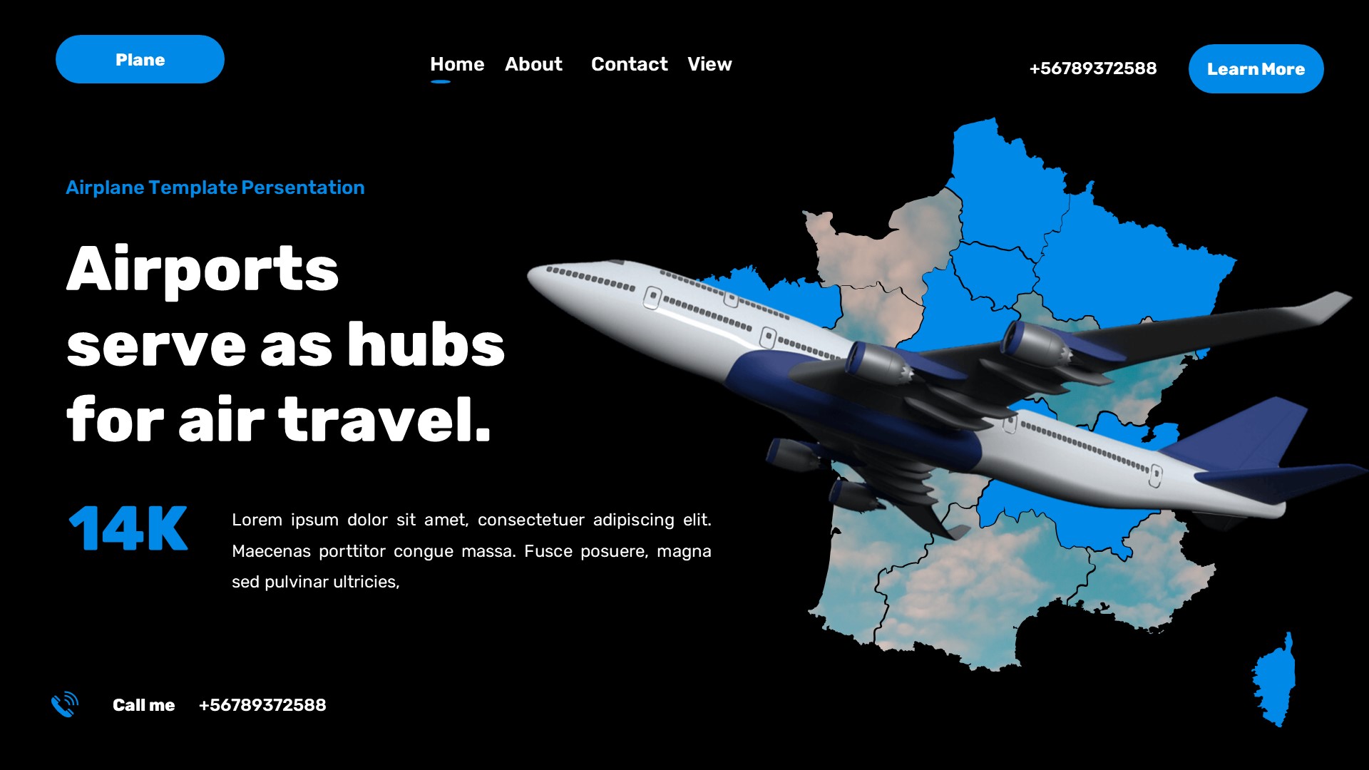 Plane Aviation Google Slides Template, Presentation Templates ...