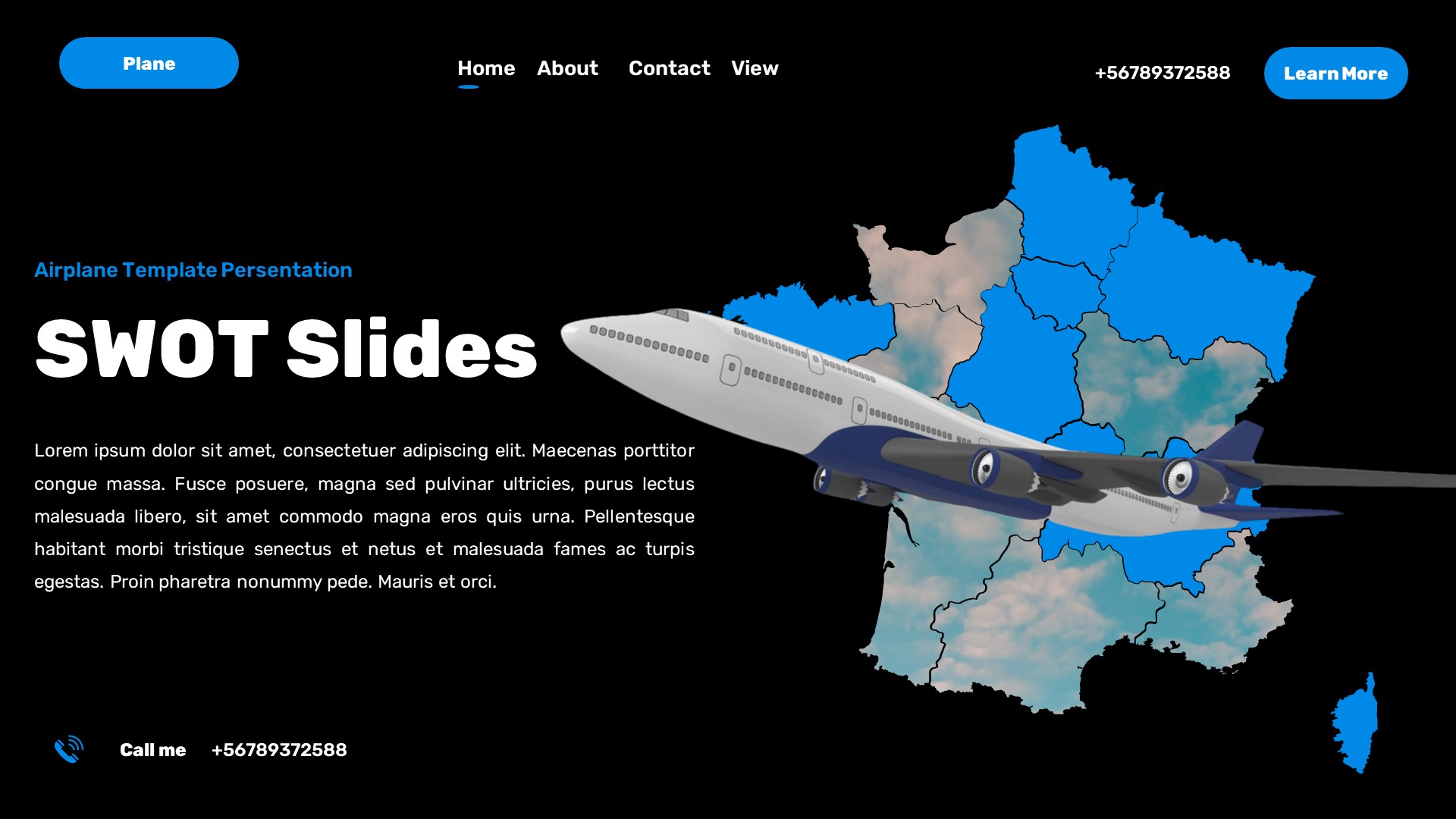 Plane Aviation Google Slides Template, Presentation Templates ...