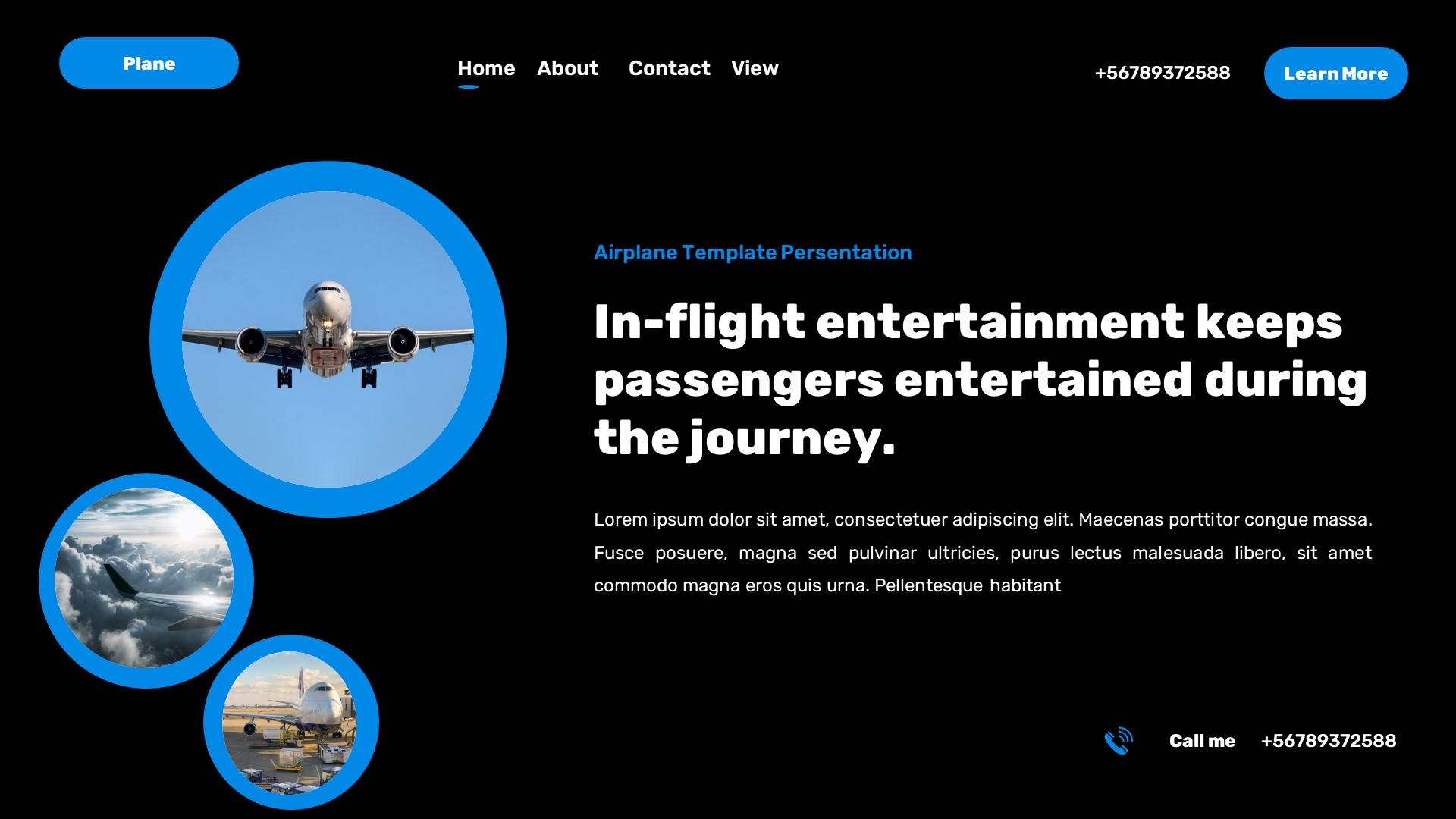 Plane Aviation Google Slides Template, Presentation Templates ...