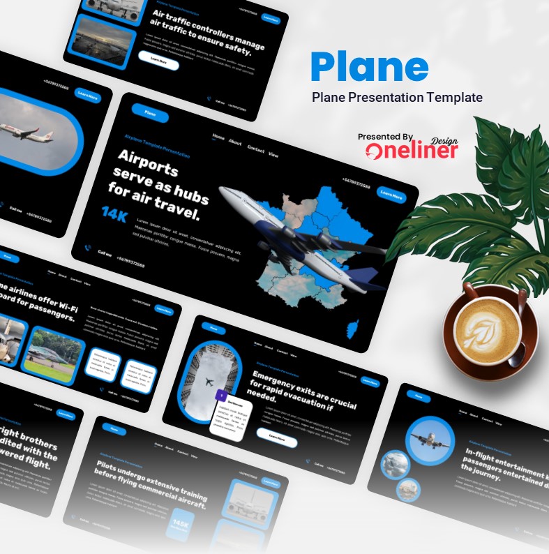 Plane Aviation Google Slides Template, Presentation Templates ...