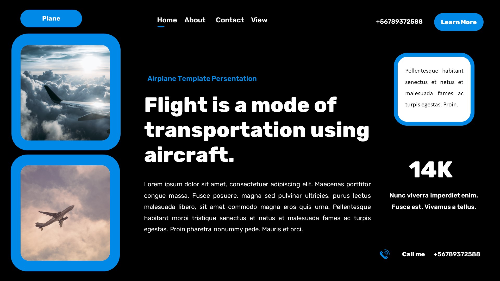 Plane Aviation Powerpoint Template, Presentation Templates | GraphicRiver