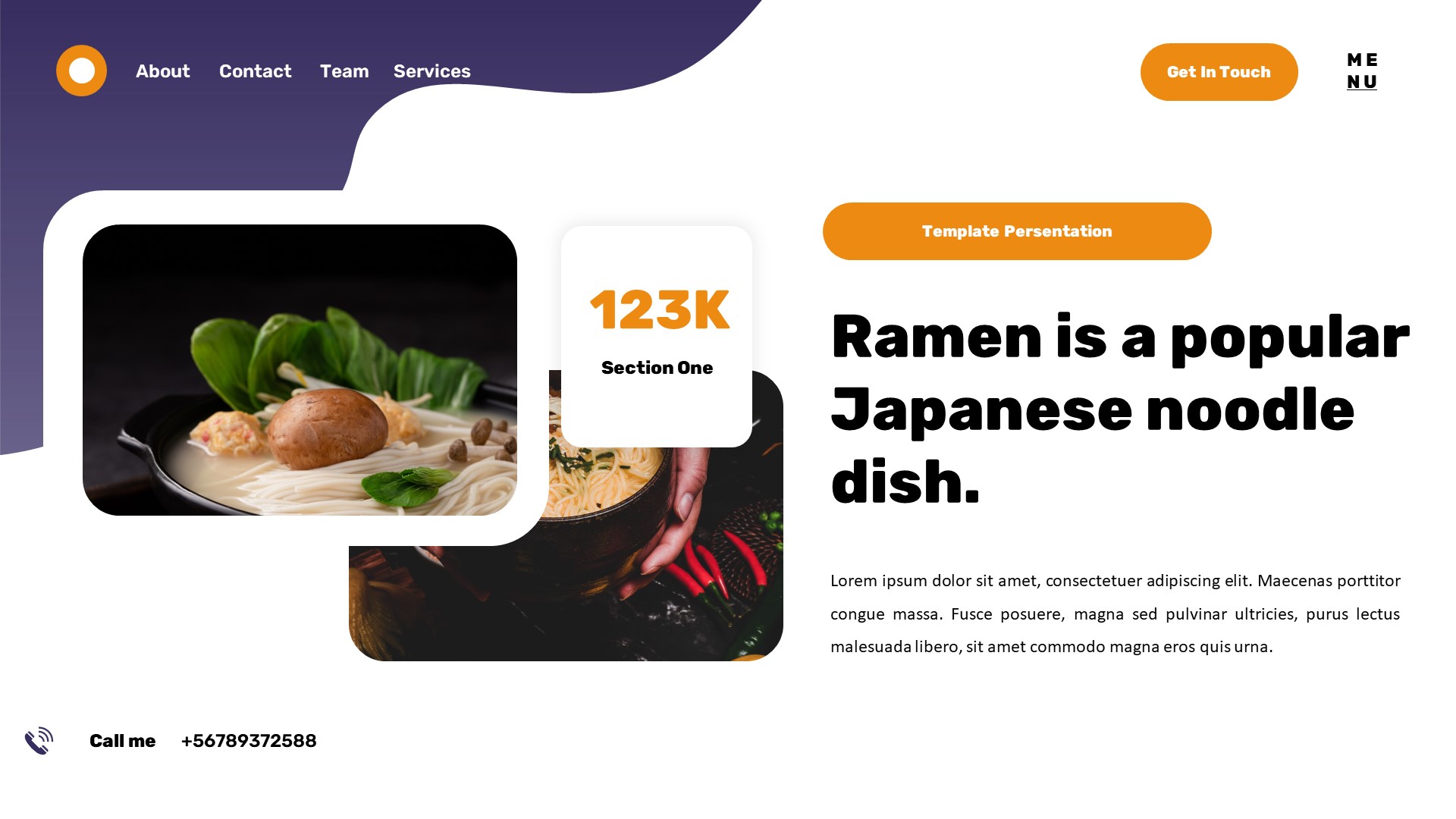 Ramen - Noodle & Japan Food Powerpoint Template, Presentation Templates