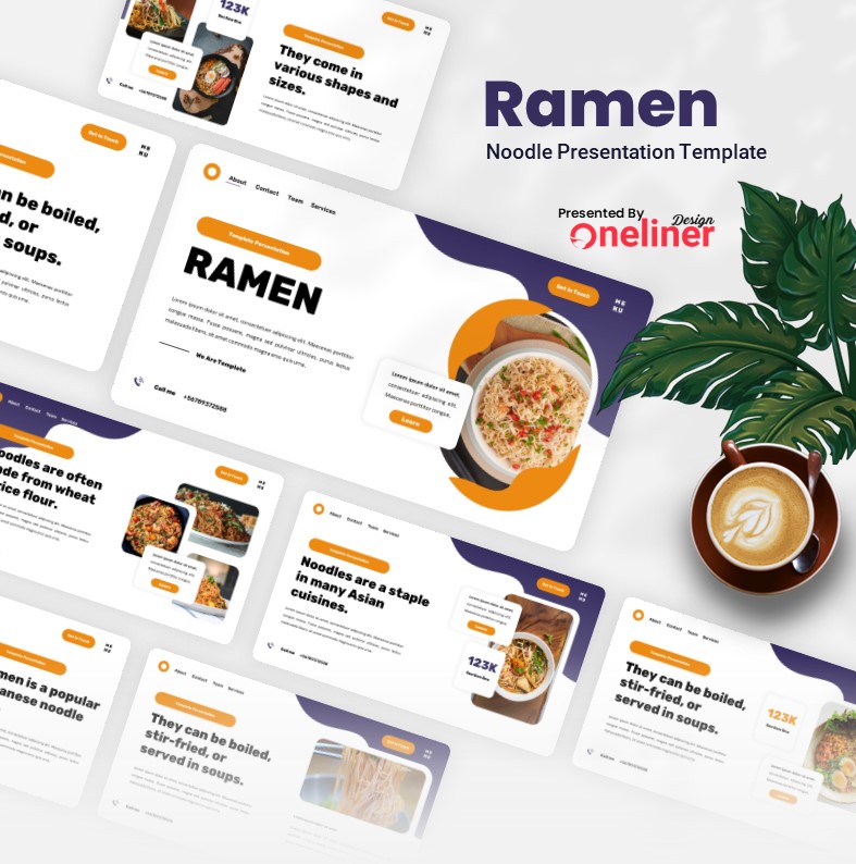 Ramen - Noodle & Japan Food Powerpoint Template, Presentation Templates