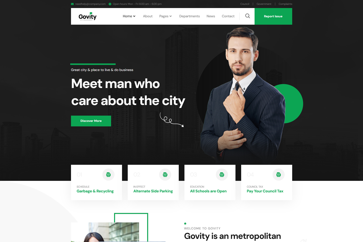 Govity - Municipal & Government Elementor Template Kit by themesflat