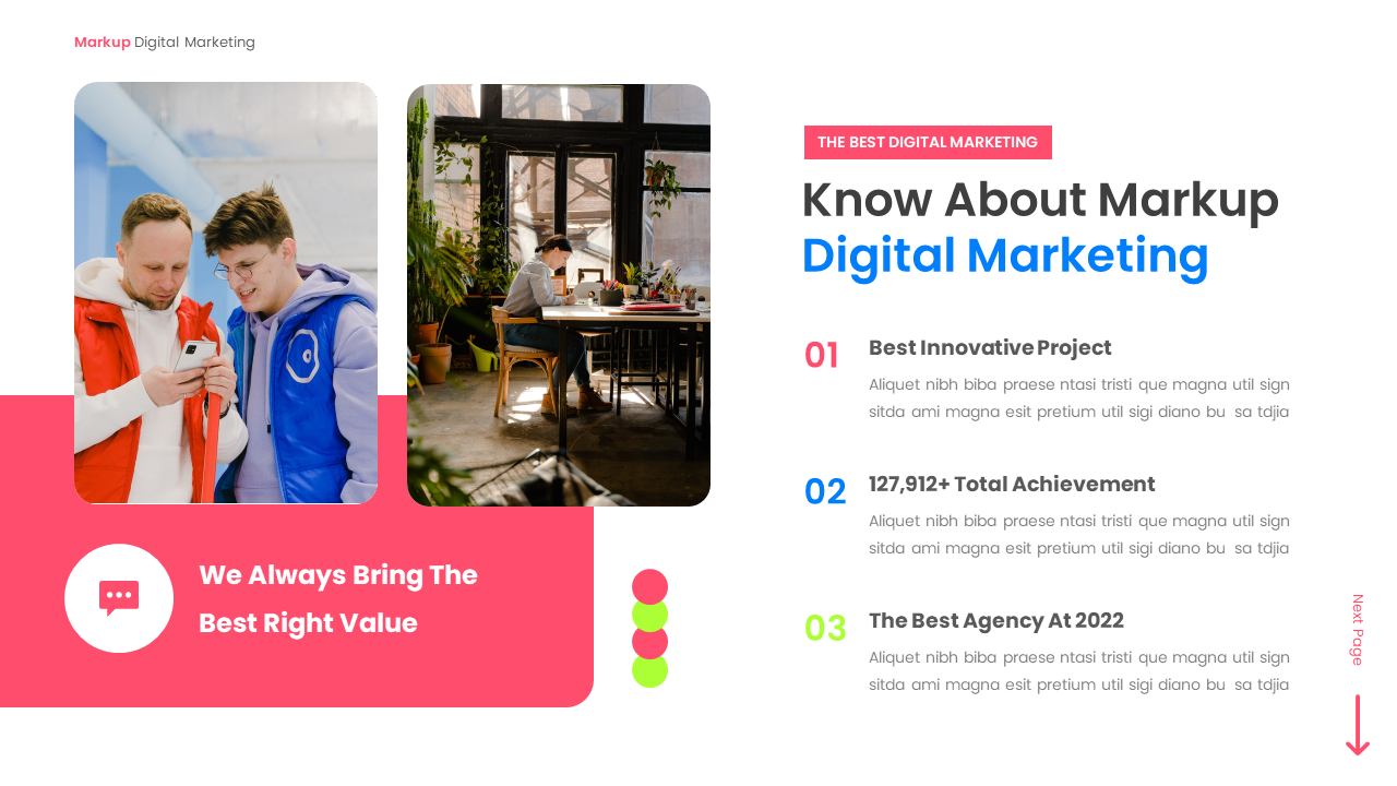 Markup - Digital Marketing PowerPoint Template, Presentation Templates