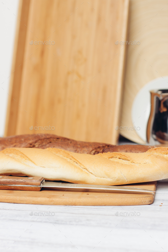 different types of loaves cutting board kitchen cutting for food ...