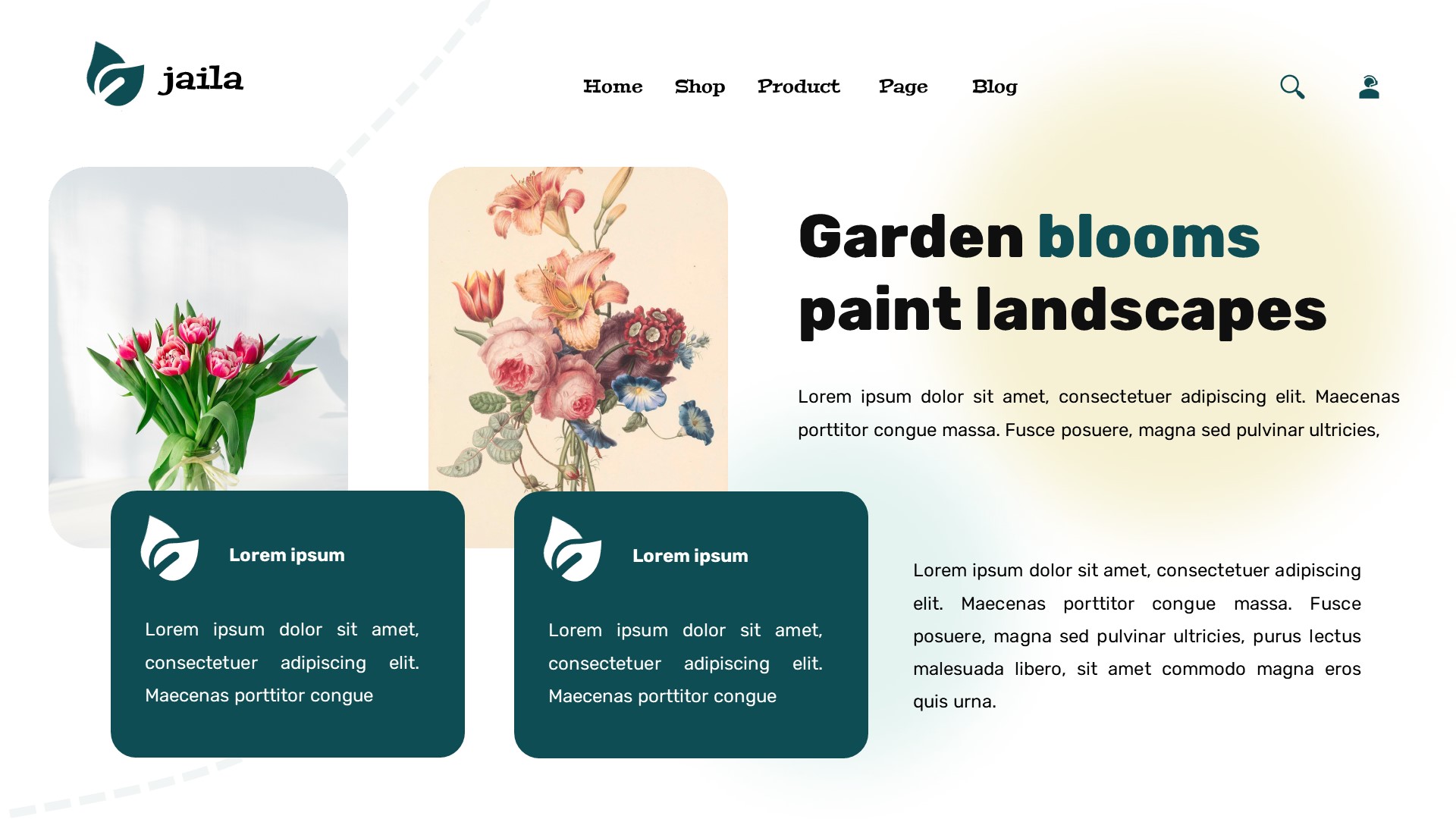 Jaila - Flower Shop & Garden Powerpoint Template, Presentation Templates