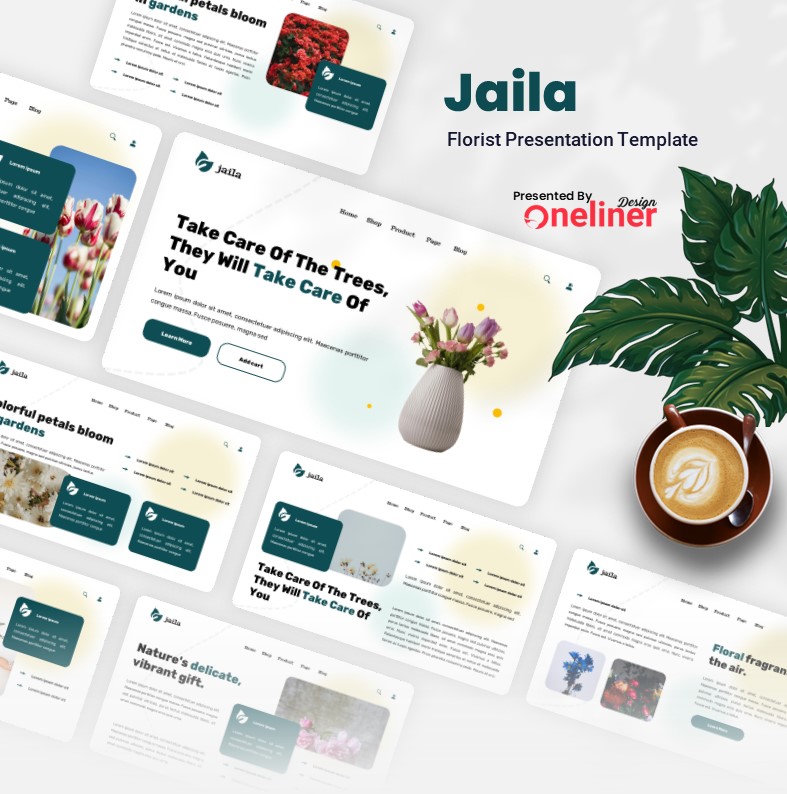 Jaila - Flower Shop & Garden Powerpoint Template, Presentation Templates